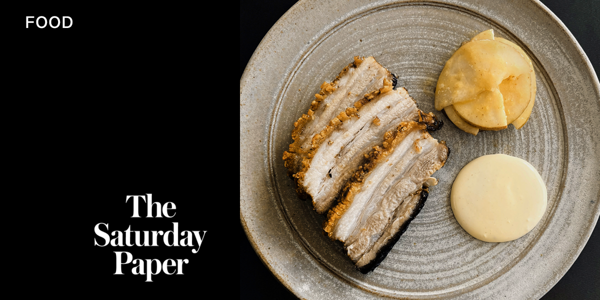 Roasted pork belly with mustard-pickled pears | The Saturday Paper